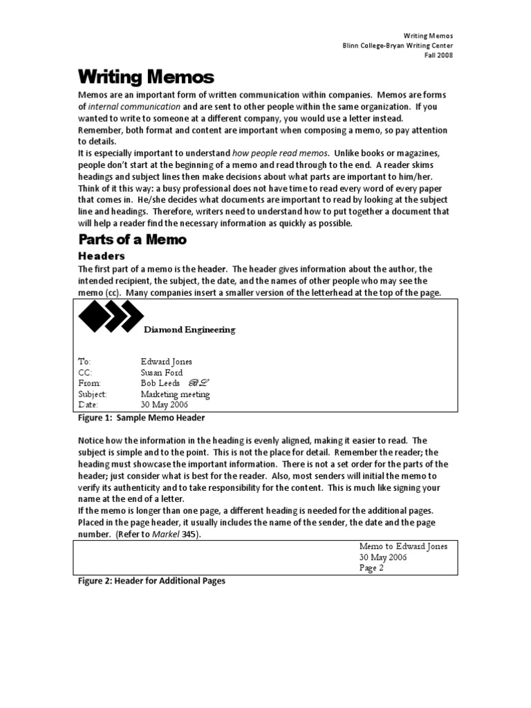Writing Memos | Technical Communication | Memorandum