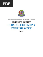 MC Script For Closing Ceremony English Month | PDF