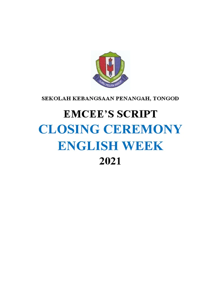 Closing Ceremony Emcee's Script | PDF | Human Communication