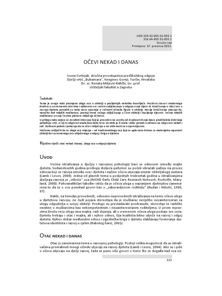 Očevi Nekad I Danas | PDF