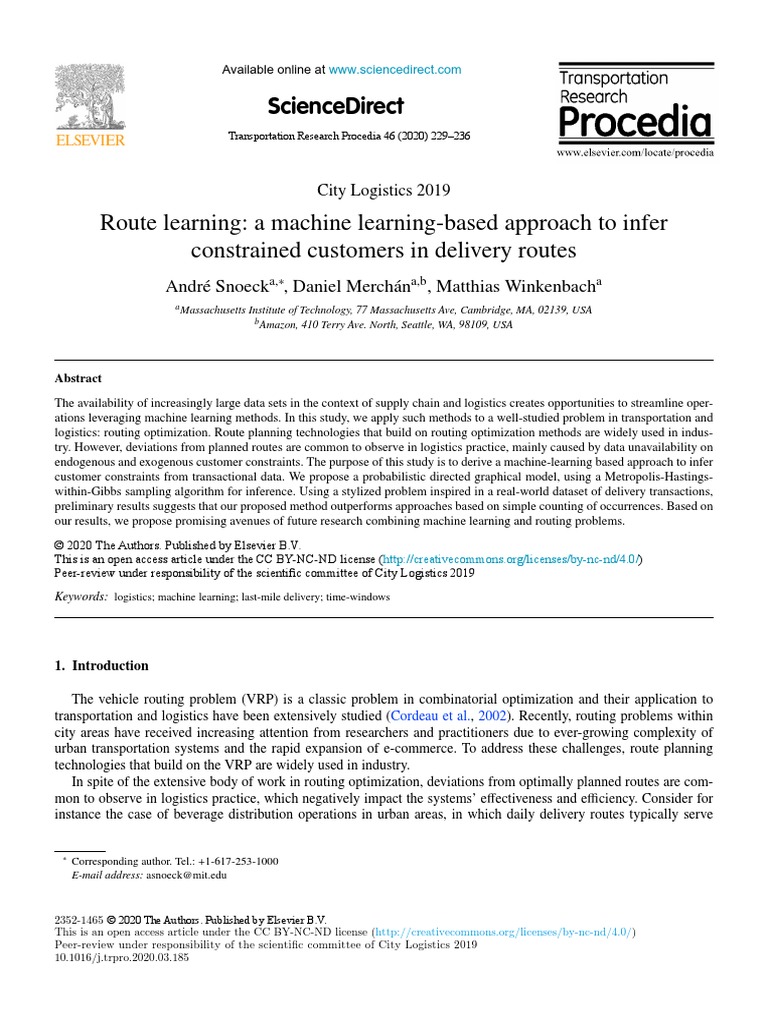 Route Learning A Machine Learning-Based Approach T | PDF | Machine ... Route Learning A Machine Learning-Based Approach T | PDF | Machine ...