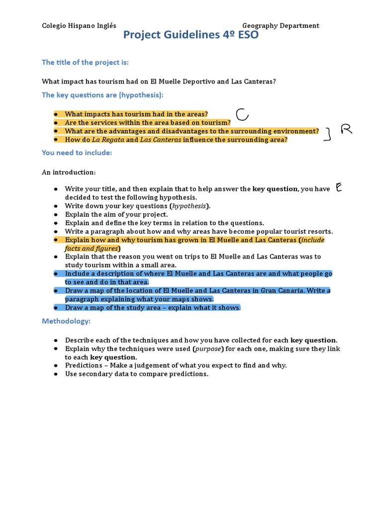 1.project Guidelines - 4 - ESO | PDF | Cognition | Methodology
