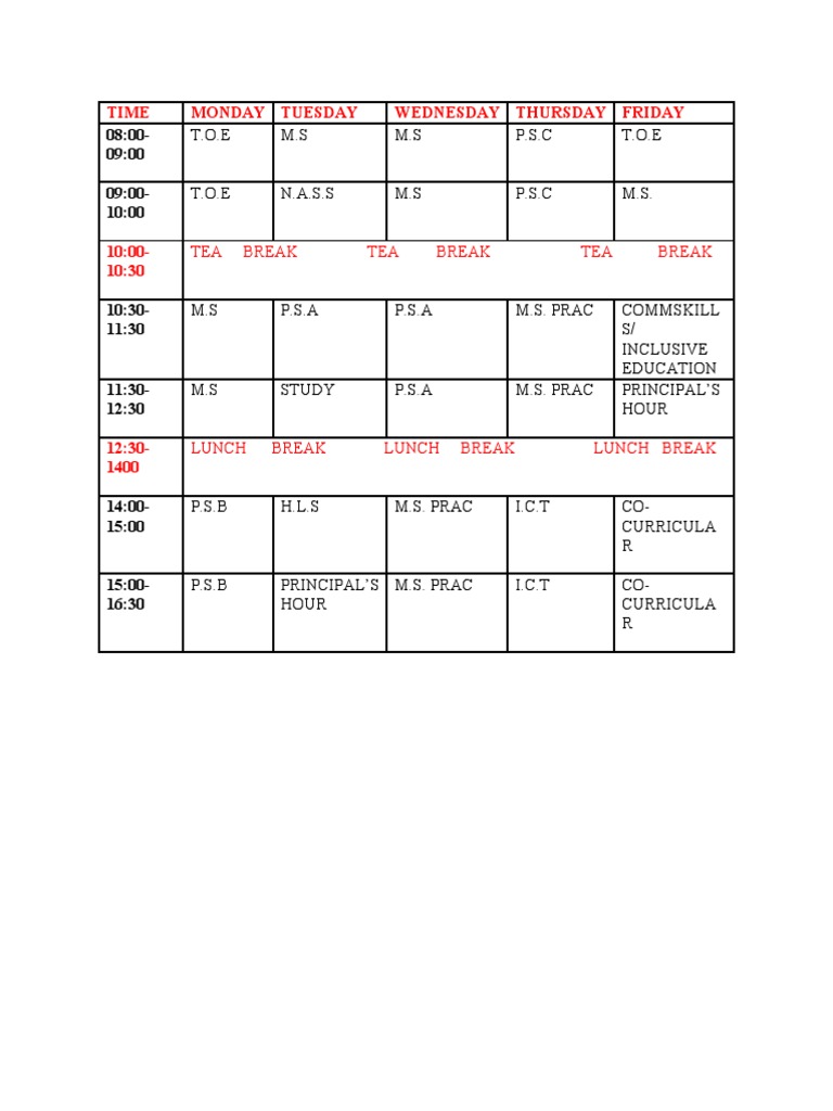 3rd Year Step 3 Master Timetable | PDF