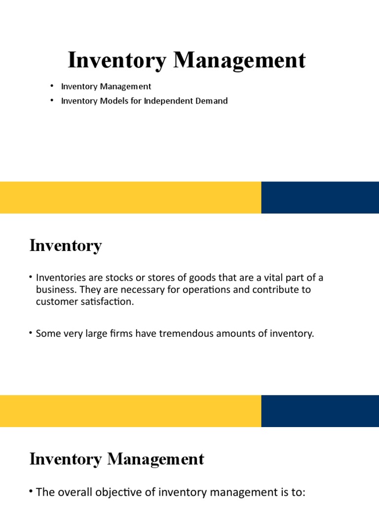 Inventory Management | PDF | Inventory | Business Economics