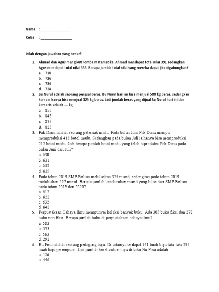Worksheet Matematika 1 | PDF