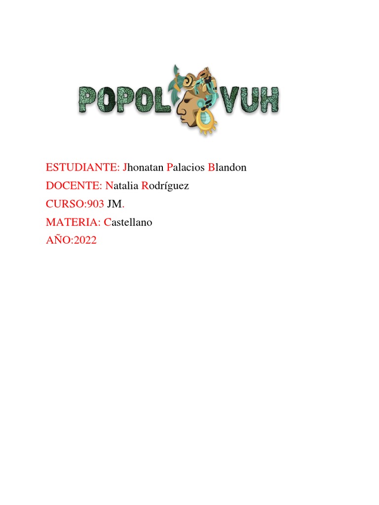 Popol Vuh | PDF | Civilización maya