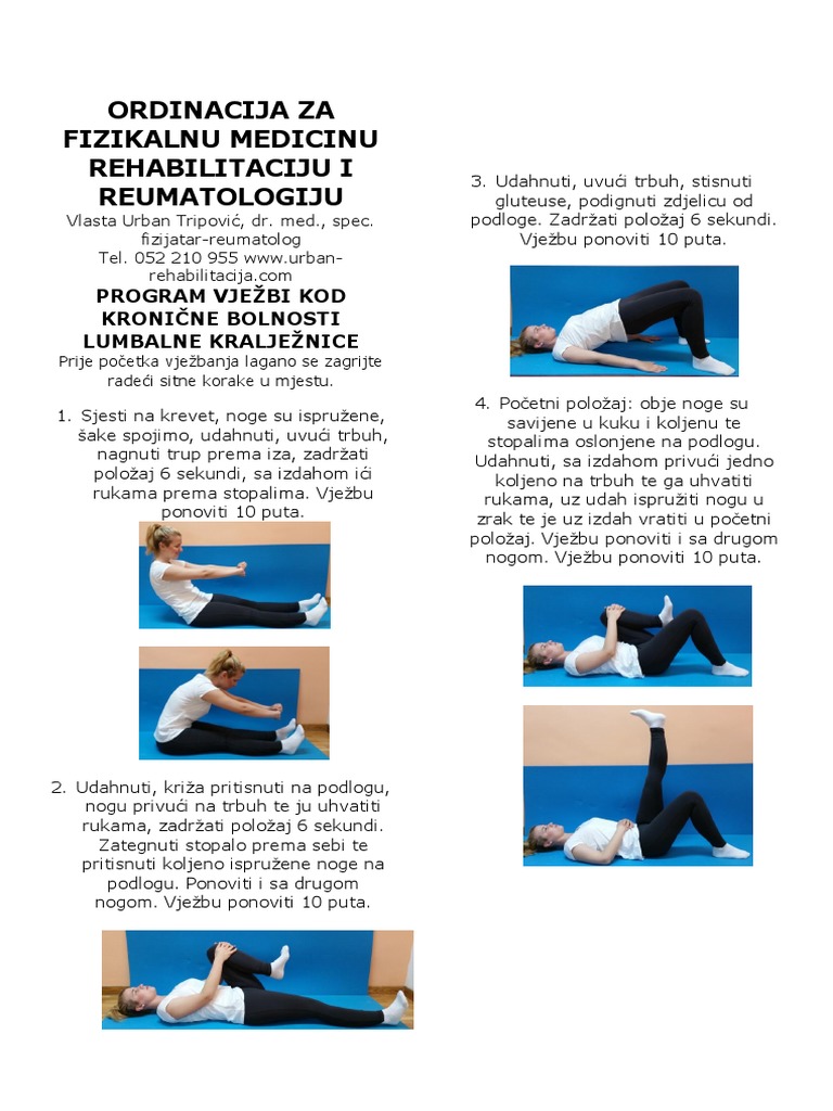 Vjezbe Kronicna Bolnost Lumbalno | PDF
