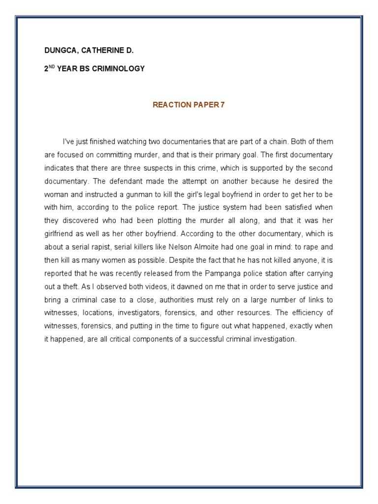 Dungca, Catherine D. Reaction Paper7 | PDF
