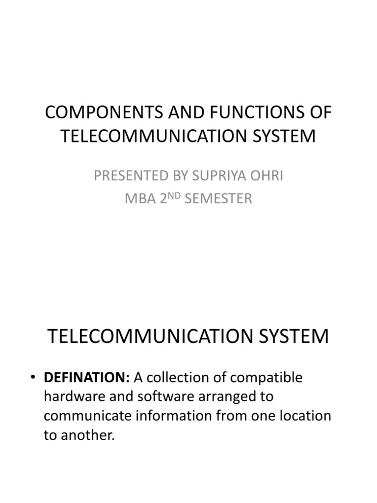 Overview of Telecommunication Systems | PDF