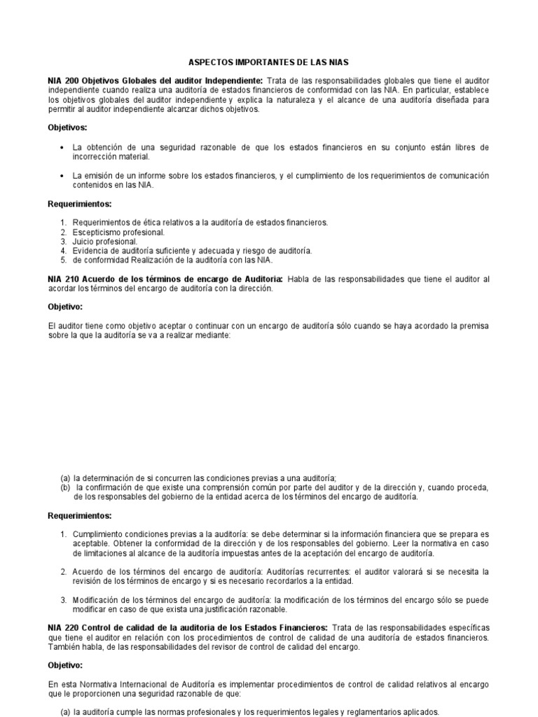 Resumen Nias | PDF | Auditoría | Contralor