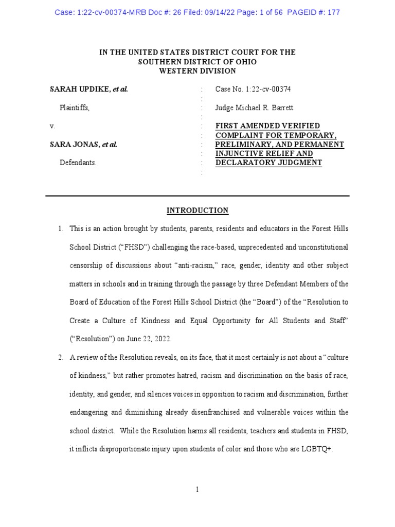 Amended Forest Hills School Board Complaint | PDF | First Amendment To ... Amended Forest Hills School Board Complaint | PDF | First Amendment To ...