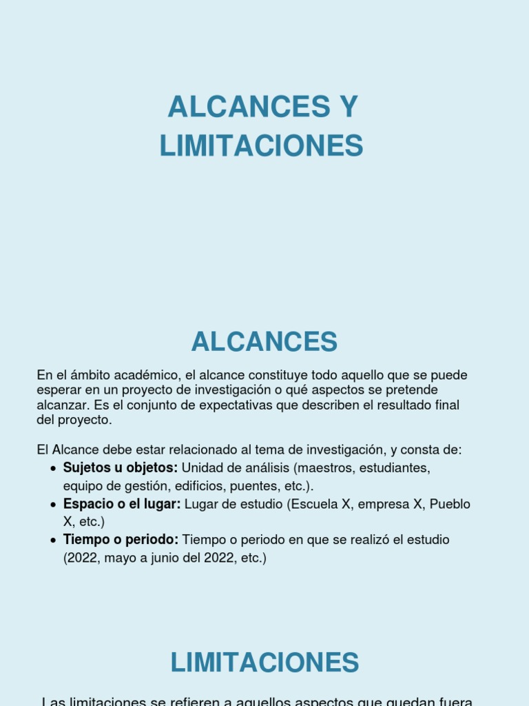15 Alcances y Limitaciones OK | PDF | Alimentos | Logística