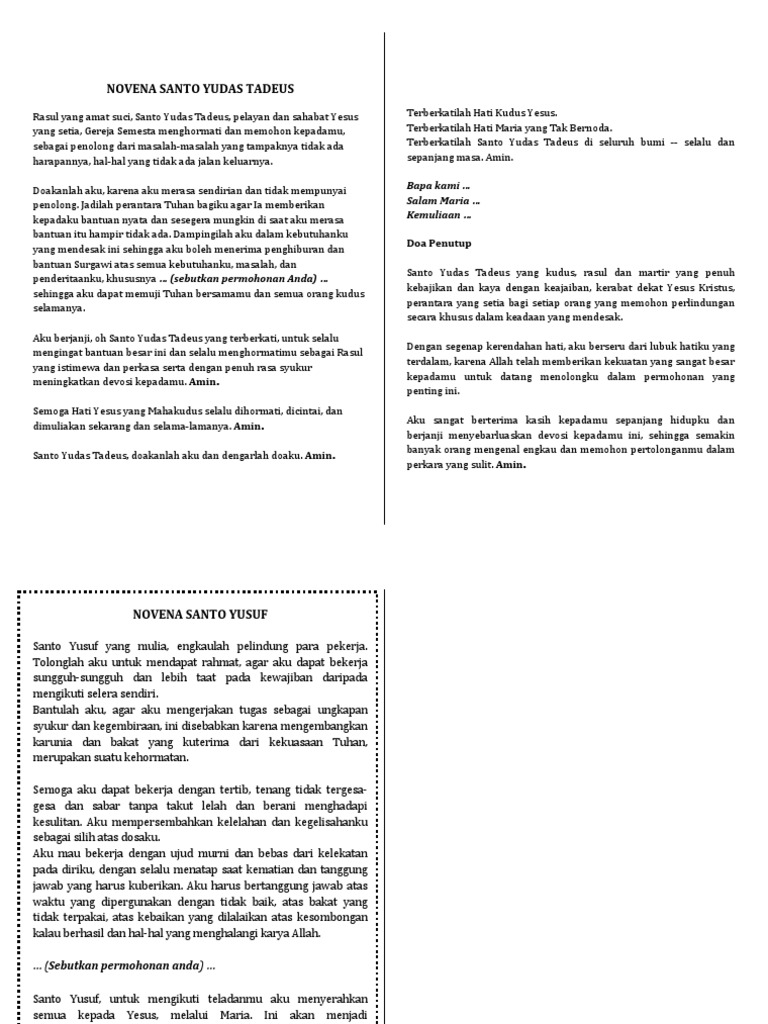 Novena Santo Yudas Tadeus | PDF