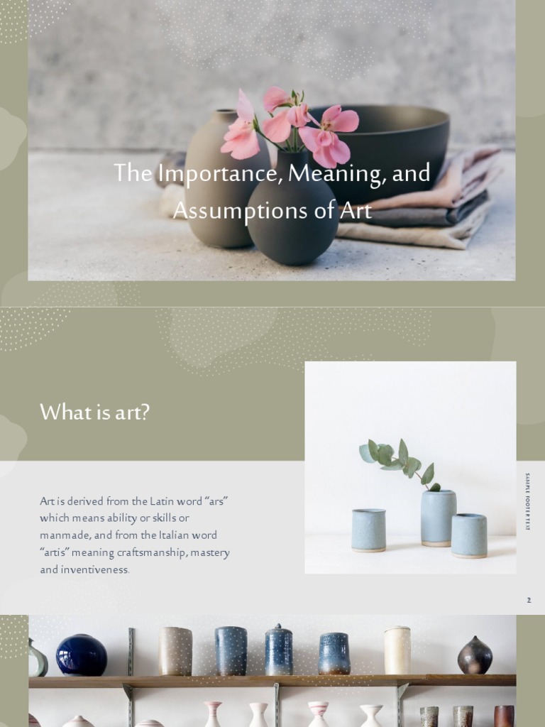 The Importance, Meaning, And Assumptions of Art | PDF | Experience ...