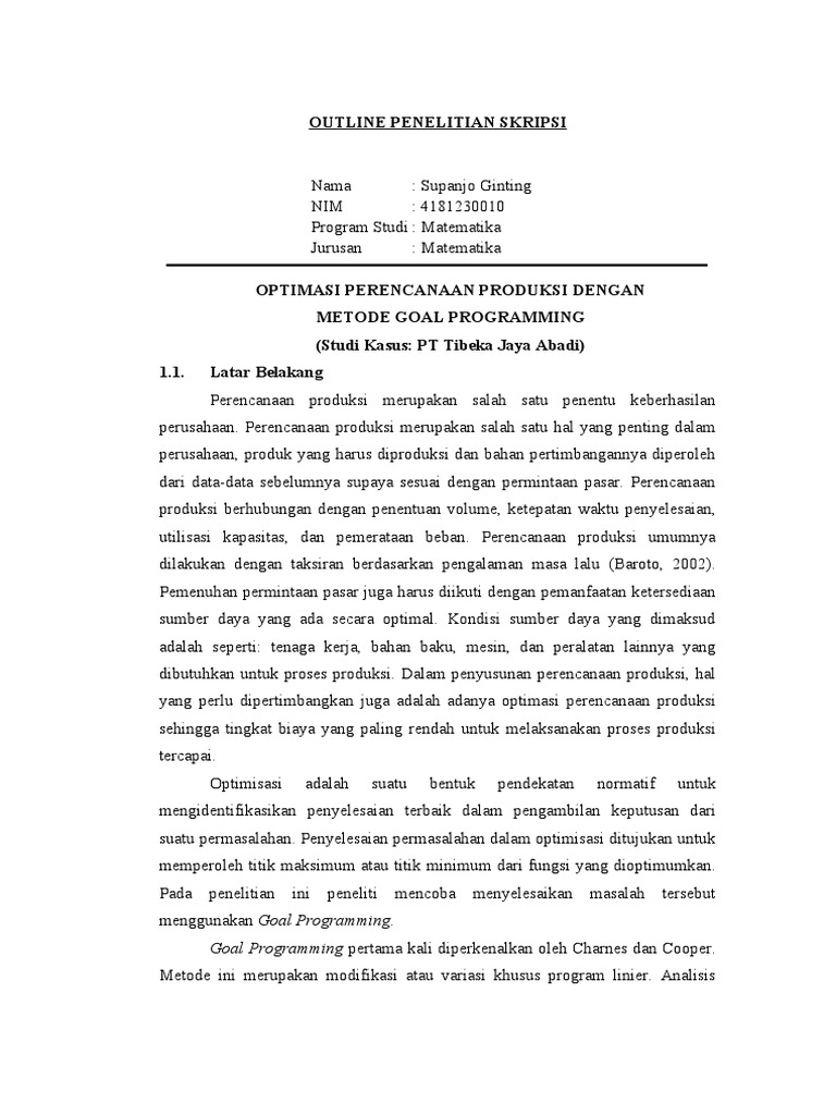 Outline Penelitian Skripsi2 | PDF