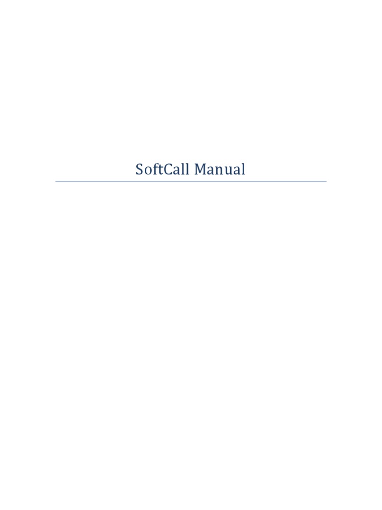 SoftCall Manual | PDF | Internet | User (Computing)