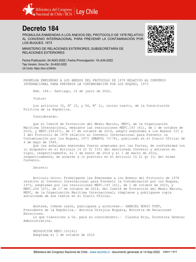Decreto 184 - 24 AGO 2022 | PDF