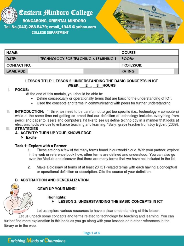 Module 1-Lesson 2 | PDF | Educational Technology | Internet