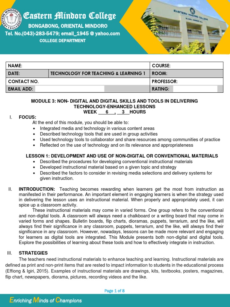 Module 3-Lesson 1 | PDF | Teaching Method | Teachers