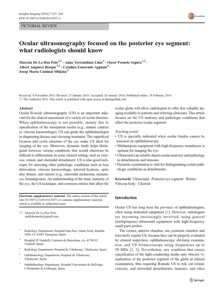 Ocular USG of Post Eye | PDF | Human Eye | Retina