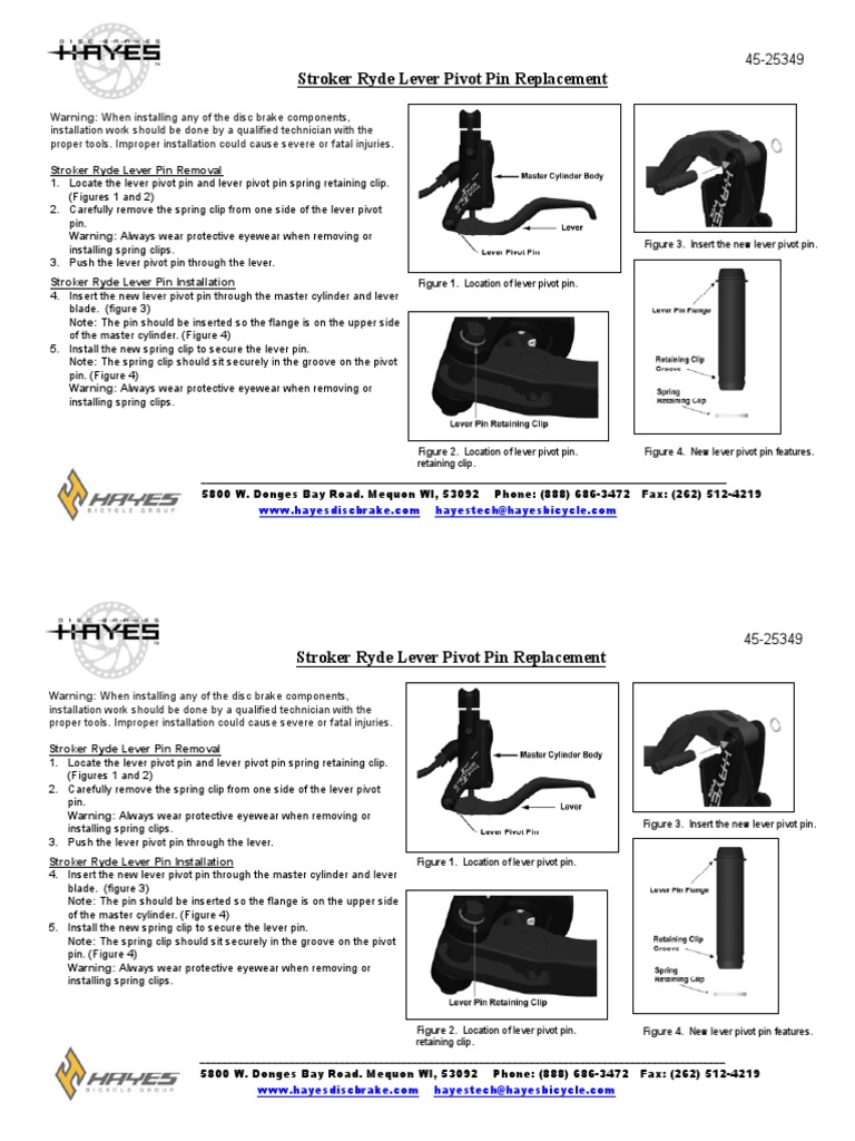 Stroker Ryde Lever Pin Replacement Guide | PDF | Components | Tools