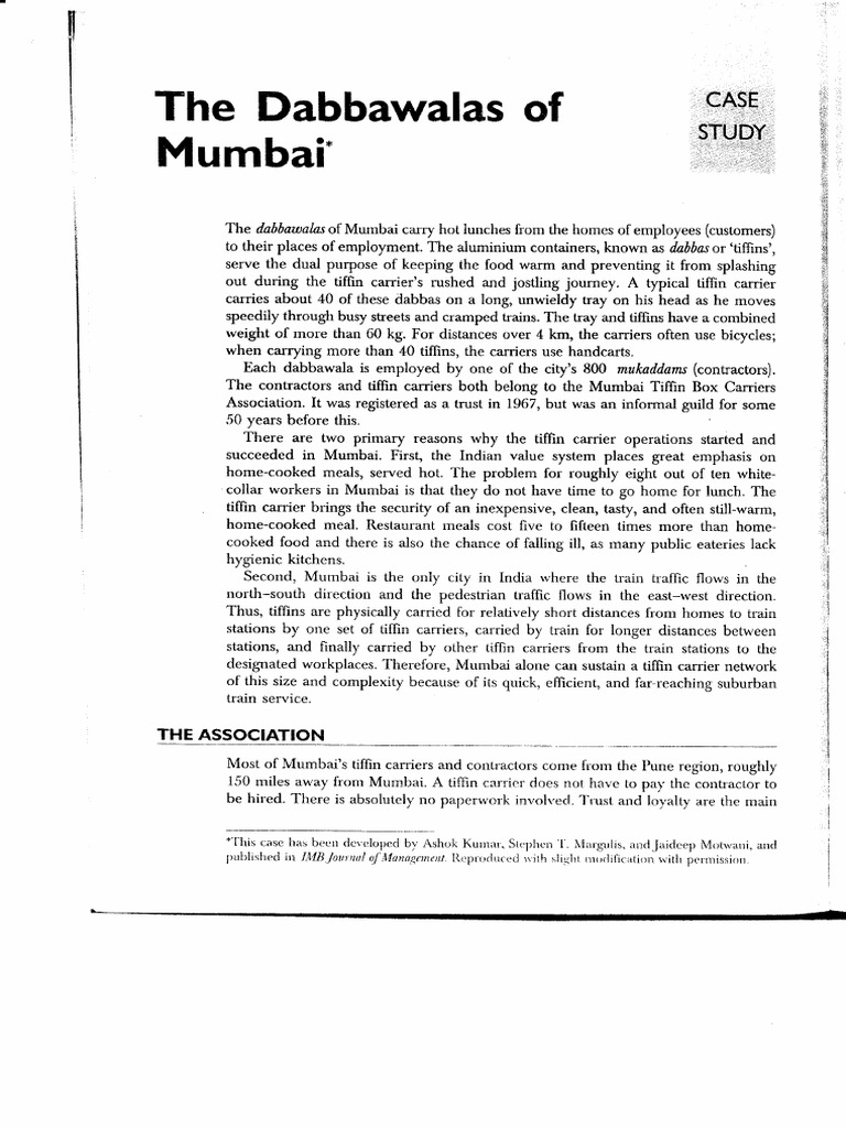 The Dabbawalas of Mumbai | PDF