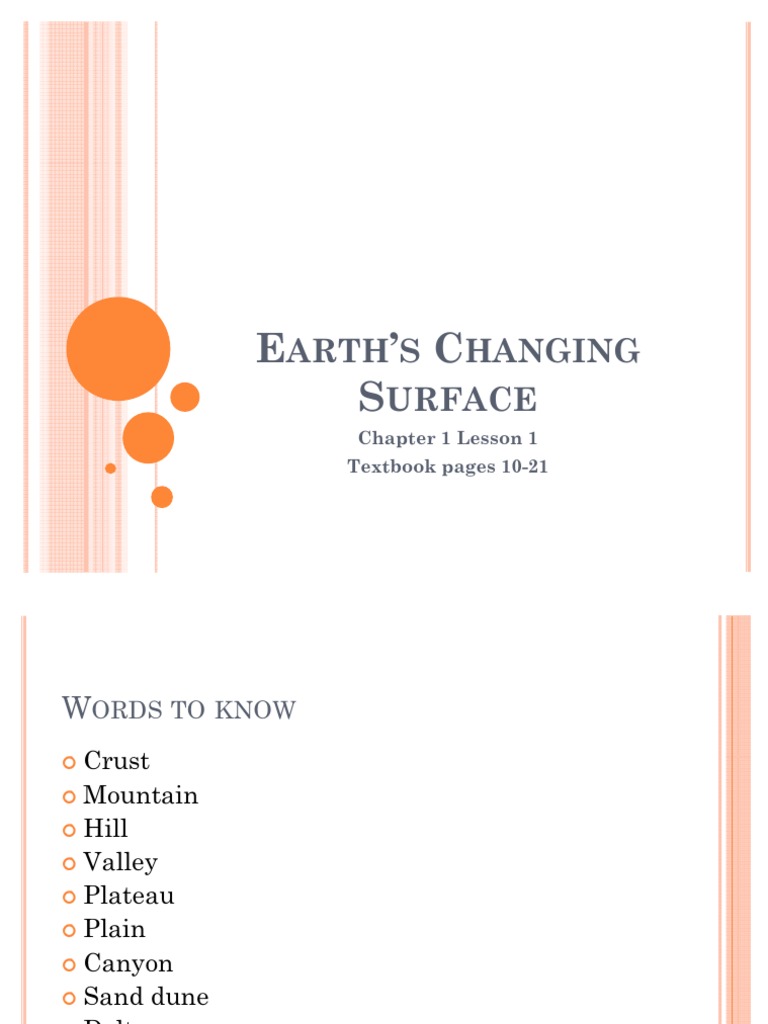 Chapter 1: Earth's Changing Surface | PDF
