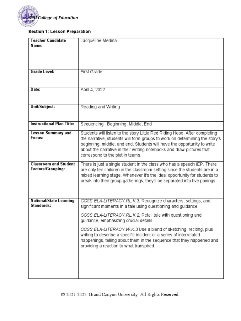 Guided Reading and Writing Lesson Plan ECS 580 Week 3 | PDF ...