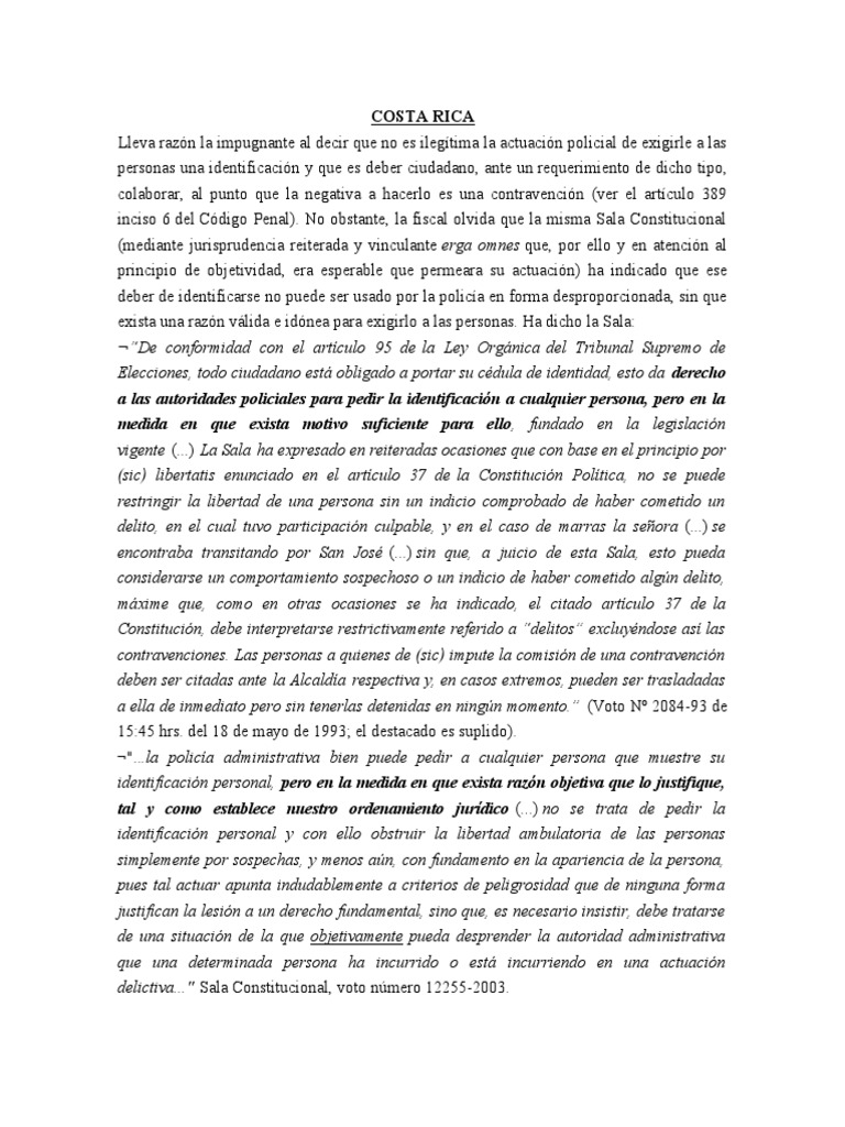 Sobre El Cacheo Policial en Costa Rica, A Diferencia de El Salvador ...