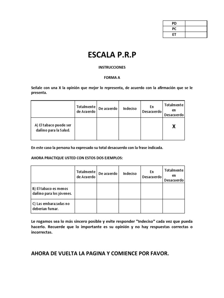 Escala de Opiniones sobre Seguridad Laboral | PDF