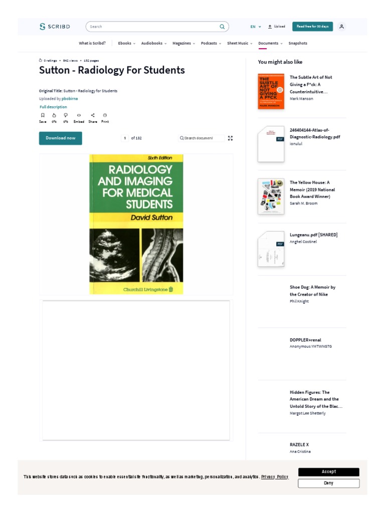 WWW Scribd Com Document 19363141 Sutton Radiology For Students | PDF ...