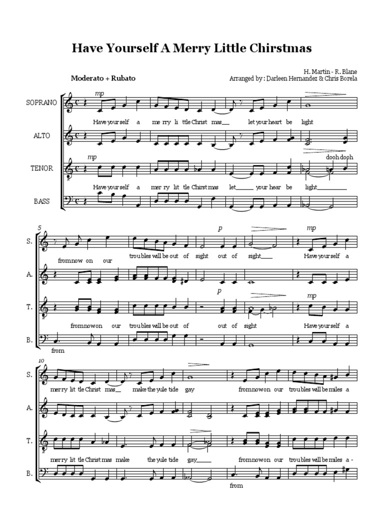 Have Yourself A Merry Little Christmas SATB | PDF | Pitch (Music ...