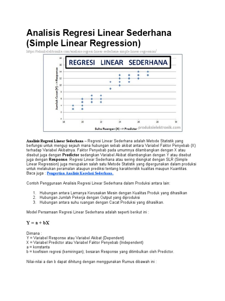 Persamaan Regresi Panduan Lengkap Uji Analisis Regresi Linear