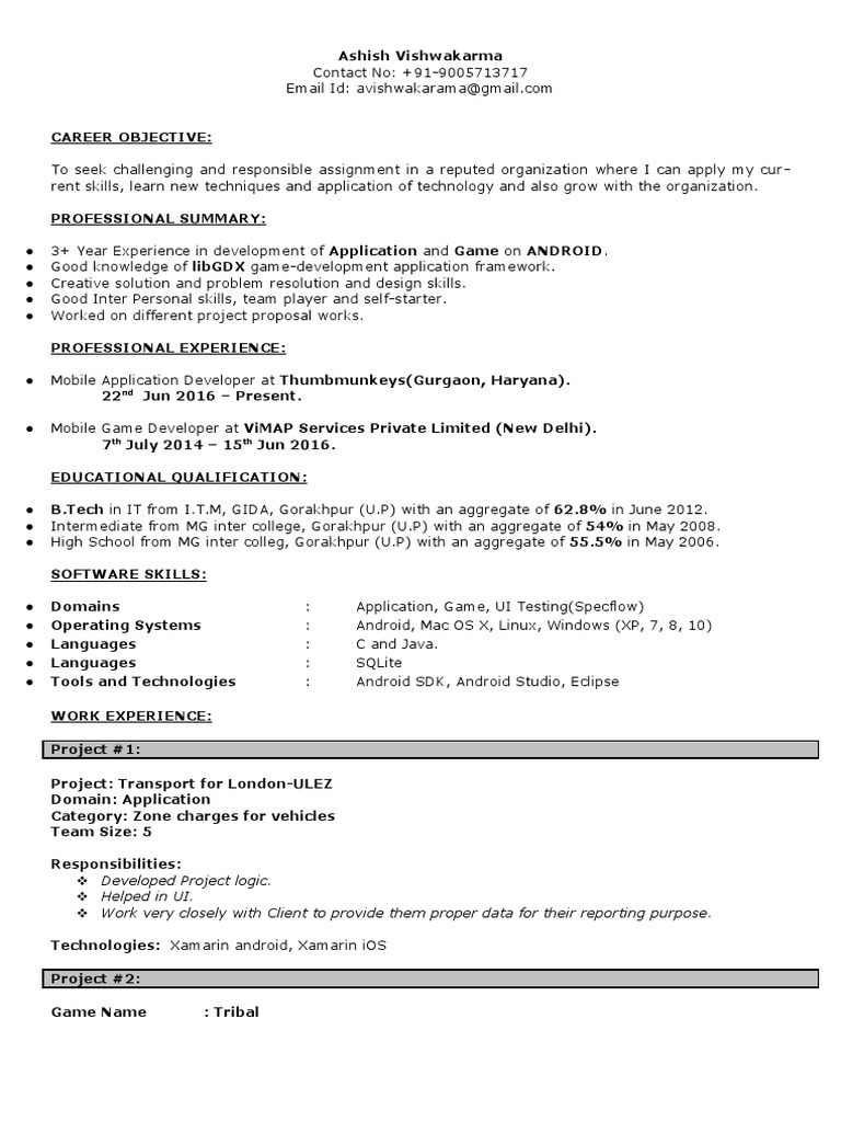 Ashish Resume | PDF | Xamarin | Android (Operating System)