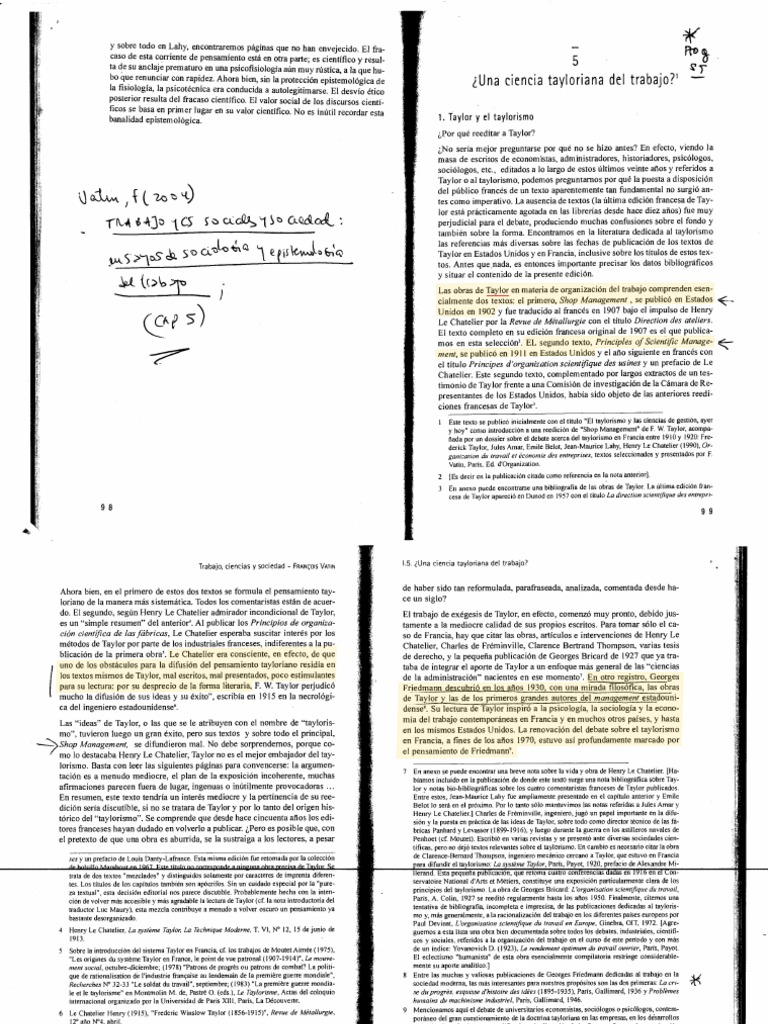 Vatin - Trabajo y Ciencias Sociales - c5 | PDF