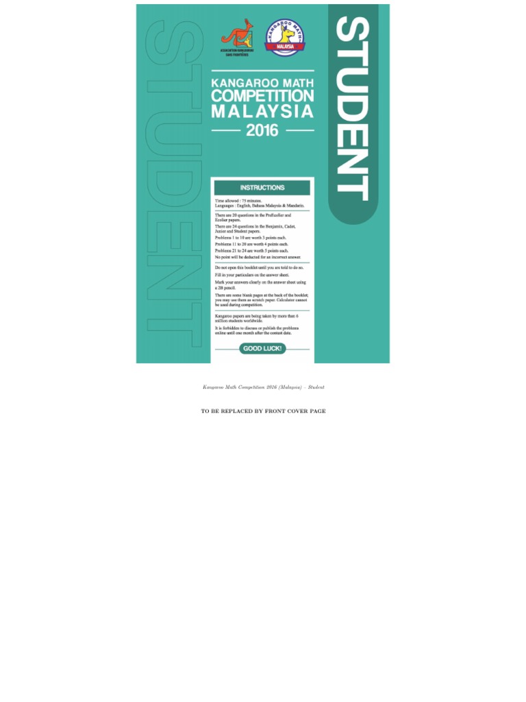 Kangaroo Math 2016 Pdf
