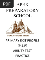 Grade 6 PEP Ability Test Sample 2021 | PDF