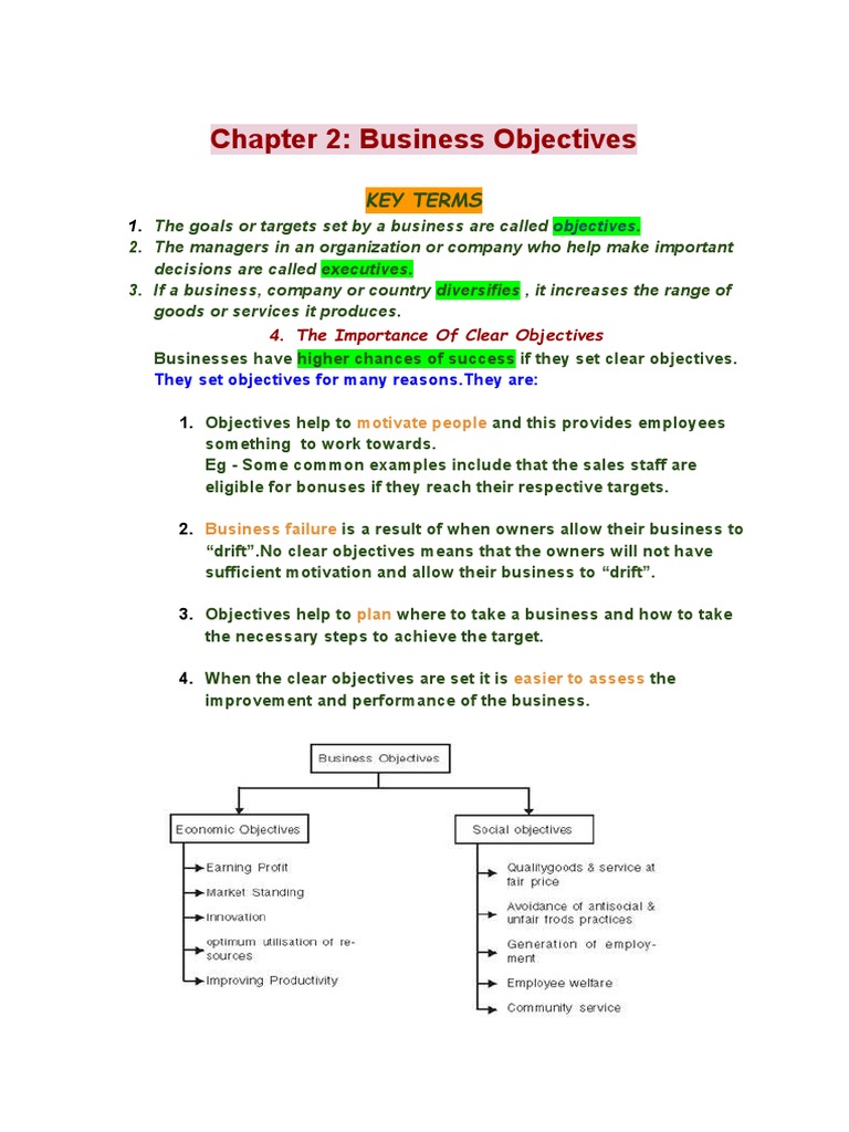 Chapter 2 - Business Objectives | PDF | Profit (Economics) | Business