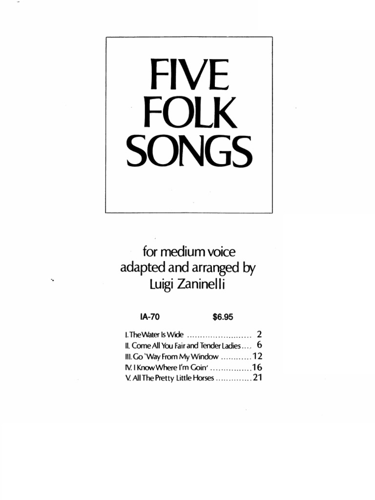 Zaninelli - Five Folk Songs | PDF