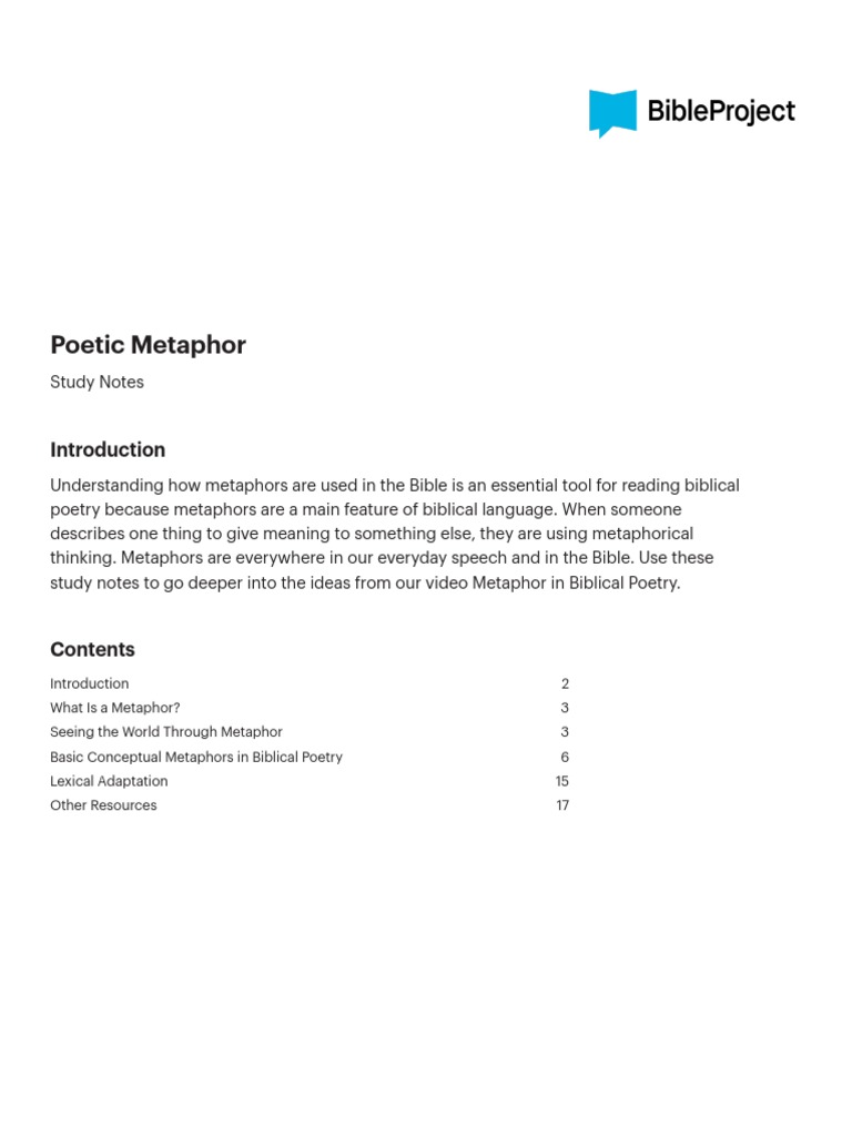 Poetic Imagery and Conceptual Metaphors: A Study of Metaphorical ...