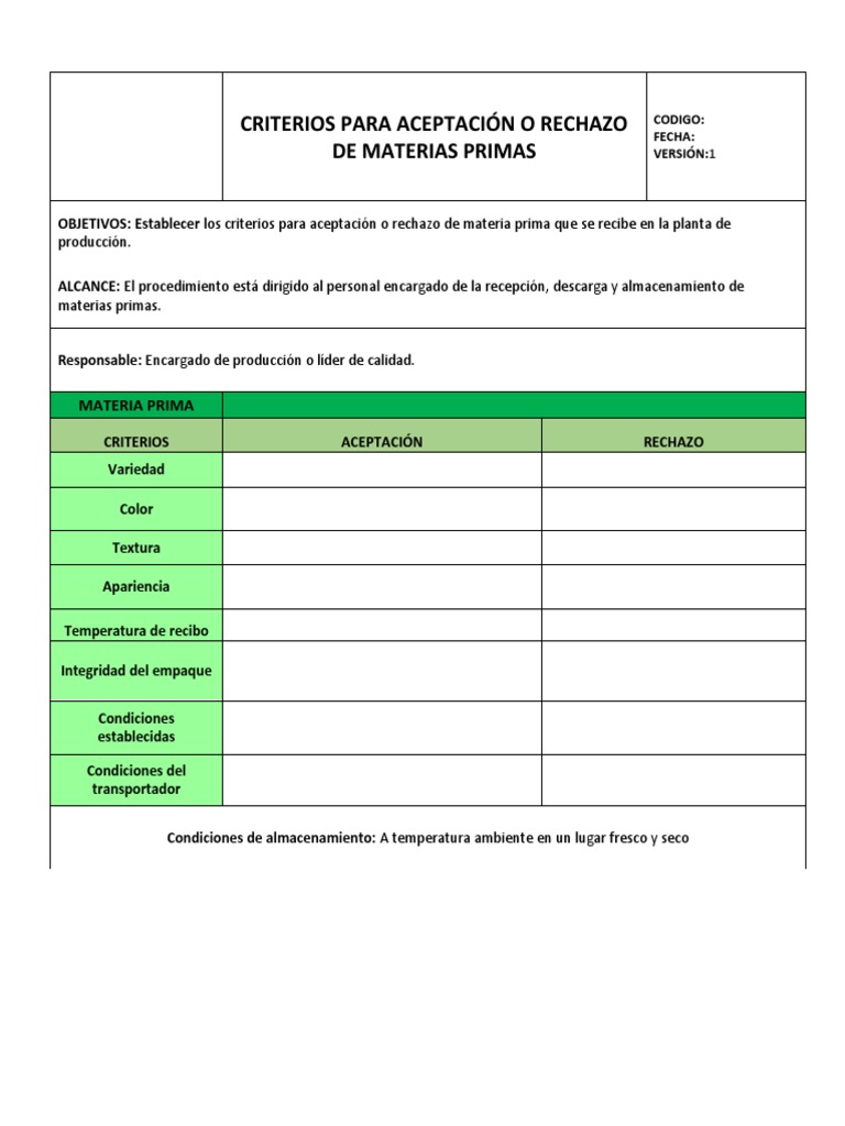 Criterios de Aceptacion o Rechazo | PDF