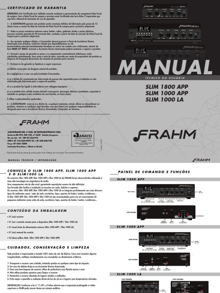 Manual Slim 1800 App 1000 App 1000 La 54 418 Frahm Connect Btmate ...