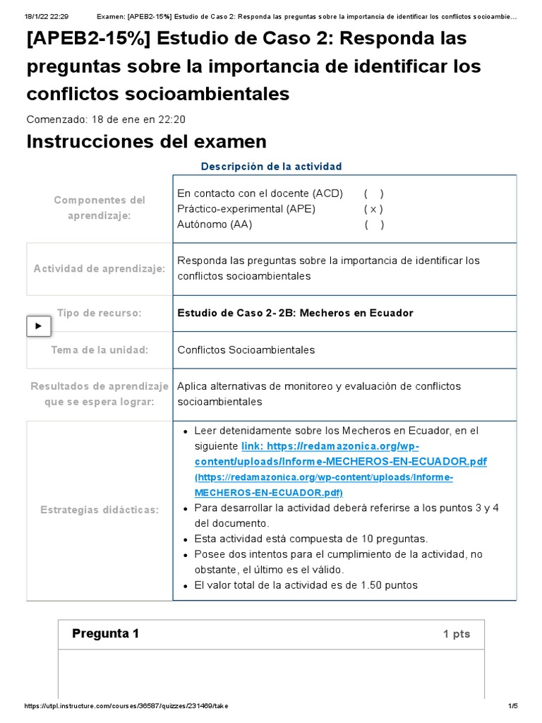 Examen - (APEB2-15%) Estudio de Caso 2 - Responda Las Preguntas Sobre La Importancia de ...