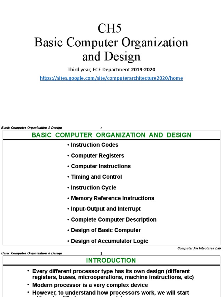 02 Ch5 Basic Computer Organization and Design | PDF | Central Processing Unit | Input/Output