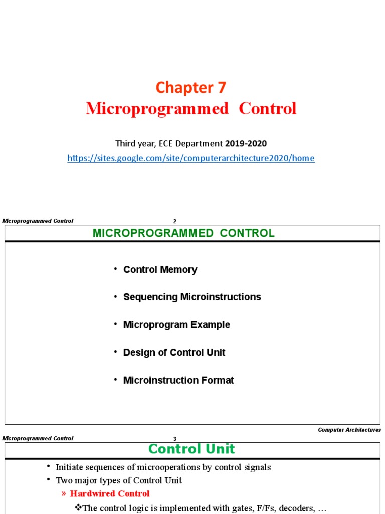 04 CH7 2020 Microprogrammed Control | PDF | Subroutine | Computer ...