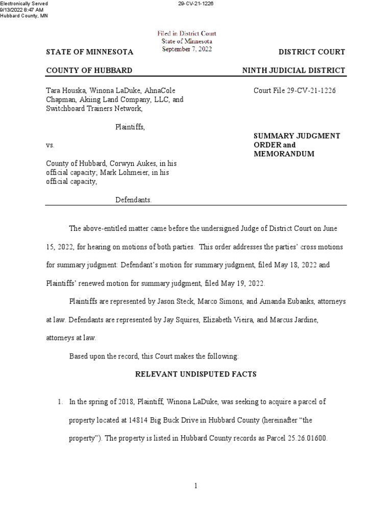 Final Summary Judgment Order | PDF | Easement | Injunction