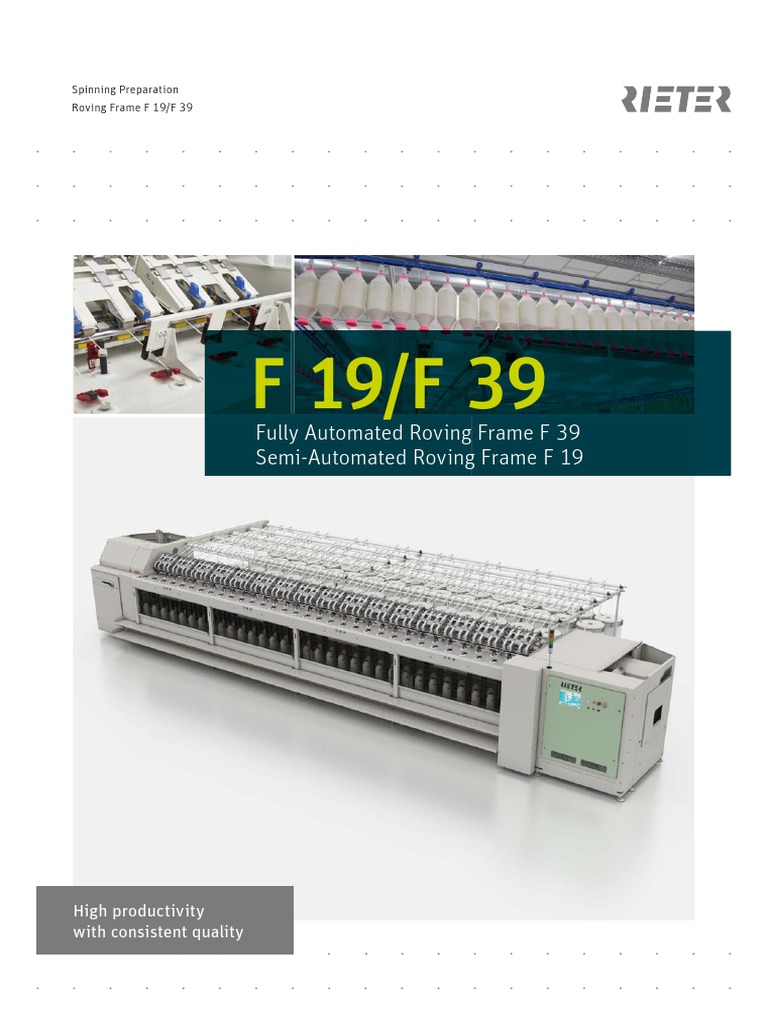 Rieter Roving Frame f19 f39 3265 v21 v21 en | PDF | Secondary Sector Of ...