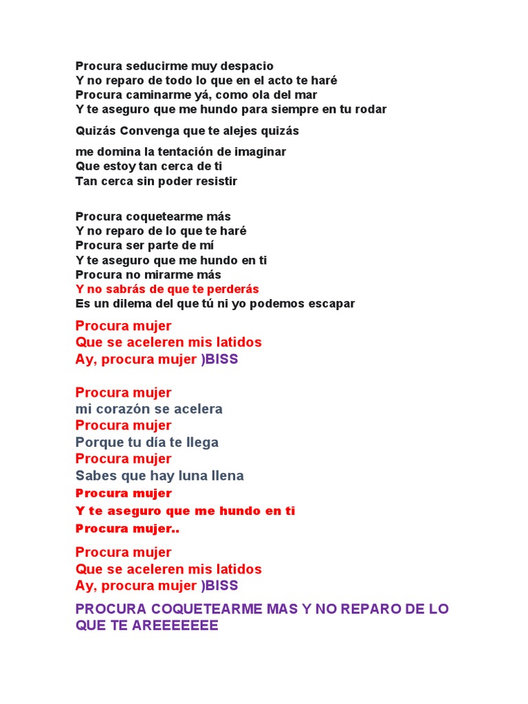 Procura Seducirme Muy Despacio | PDF
