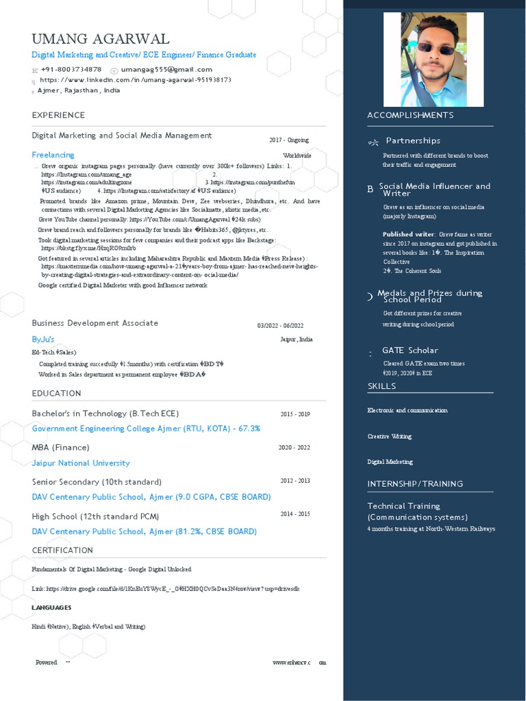Umang Resume New | PDF | Digital Marketing | Communication
