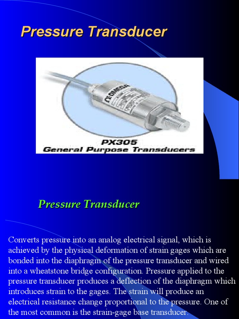 Types of Pressure Transducers Explained | PDF | Electrical Engineering | Electricity